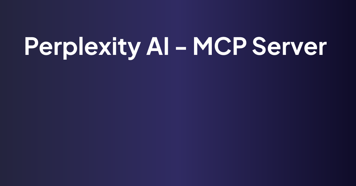Perplexity AI - MCP Server